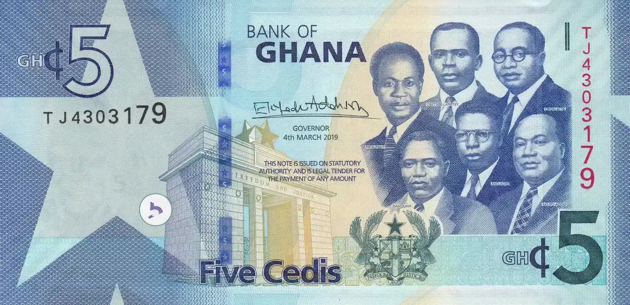 Ghana 5 Cedis Banknote – 2019 (Pick-P-W46)